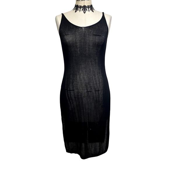 No Brand | Dresses | Sheer Knit Crochet Semi Sheer Goth Rave Slit Going ...